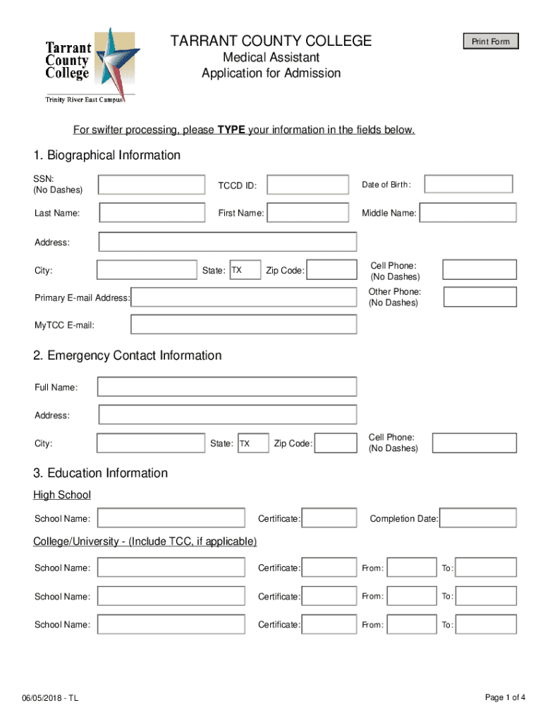 Fillable Online tcc-medical-assistant-program-application-form.pdf Fax ...