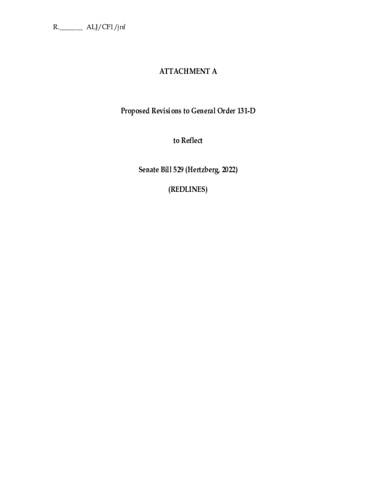 Fillable Online docs cpuc ca ATTACHMENT A Proposed Revisions to General ...