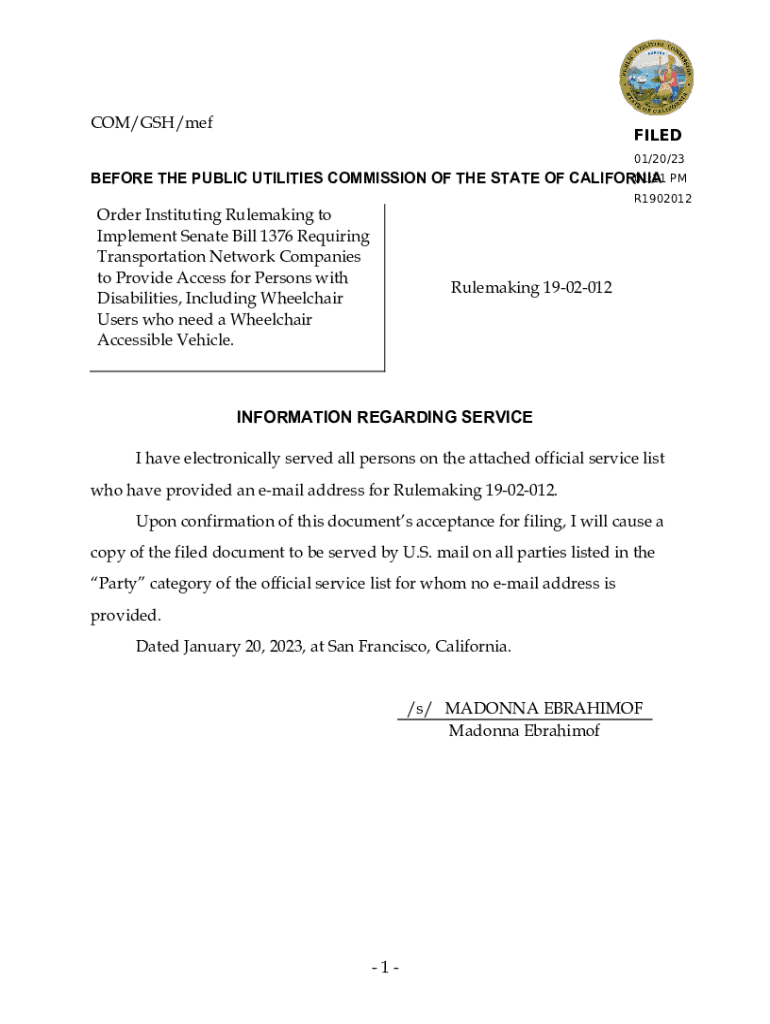 Fillable Online docs cpuc ca SENATE BILL 14-125 BY SENATOR(S) Jahn and ...