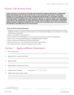 Fillable Online LIFE INSURANCE APPLICATION Part I Fax Email Print ...