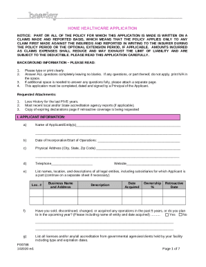 NOTICE:PART OR ALL OF THE POLICY FOR WHICH THIS APPLICATION IS MADE IS ...