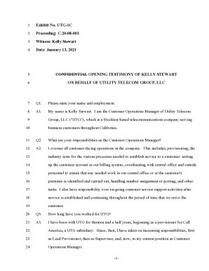 Fillable Online docs cpuc ca Kelly Stewart Opening Testimony v2 Fax ...