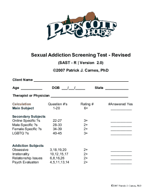 Fillable Online A brief screening application for assessing sexual ...