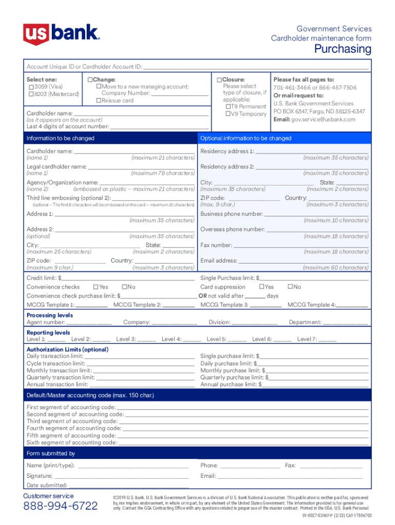 Fillable Online GSA Purchasing maintenance form Fax Email Print - pdfFiller