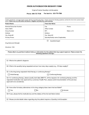 Fillable Online Quantity Limit Prior Authorization Form Fax Email Print - pdfFiller