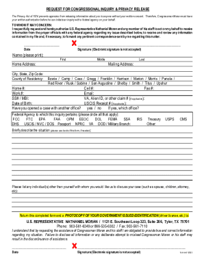 Fillable Online moran house Request for congressional inquiry: Fill out ...