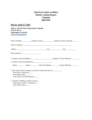 Fillable Online American Legion Auxiliary District Mid-Year Report ...