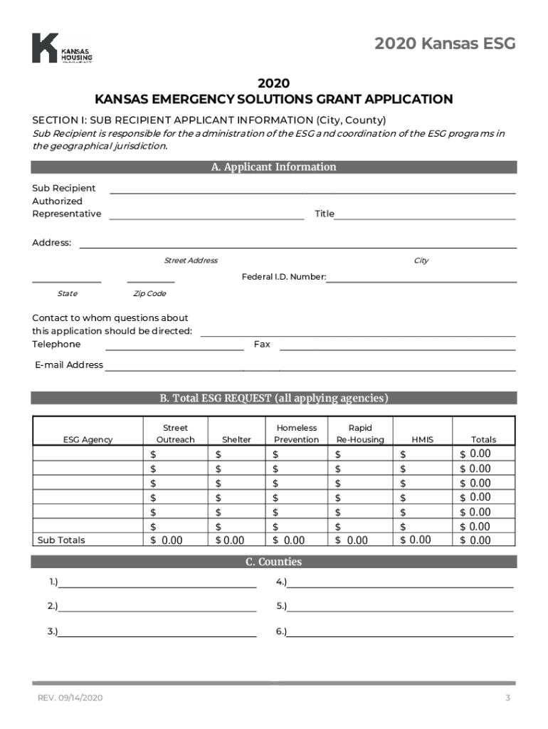 Fillable Online ESG: Emergency Solutions Grants Program Fax Email Print ...