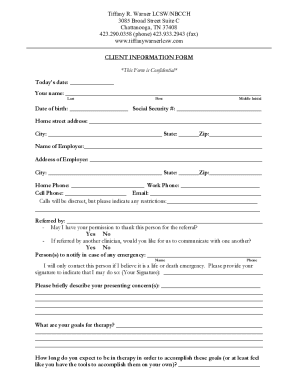 Fillable Online Warner LCSW/NBCCH Fax Email Print - pdfFiller