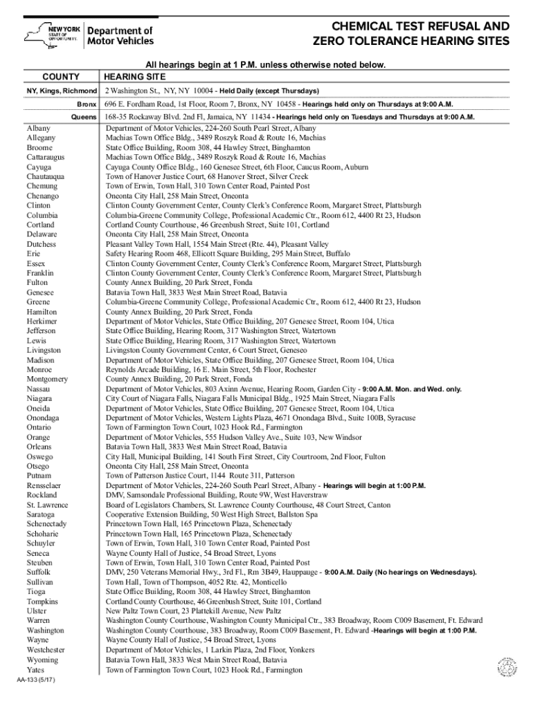 Fillable Online Alphabetical list of counties in New York State Fax ...