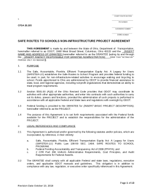 SAFE ROUTES TO SCHOOLS NON-INFRASTRUCTURE PROJECT AGREEMENT Doc ...