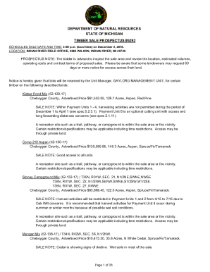 Fillable Online TIMBER SALE PROSPECTUS #6292 Fax Email Print - pdfFiller