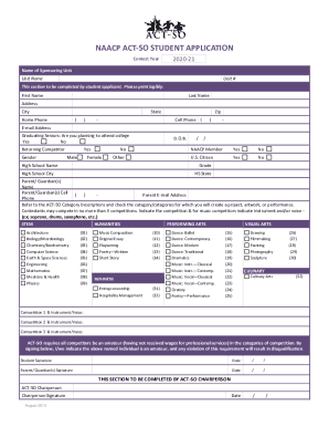 Fillable Online NAACP ACT-SO STUDENT APPLICATION Fax Email Print ...