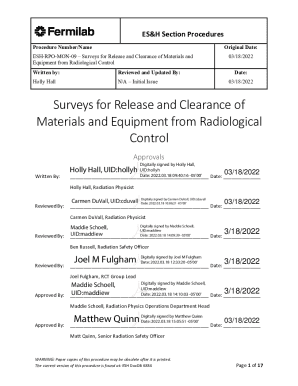 Fillable Online Surveys for Release and Clearance of Materials and ...