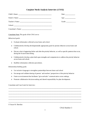 CNAI Handout 3 - Conjoint Needs Analysis Interview . ... - cyfs unl Doc ...