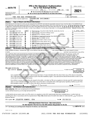 Fillable Online IRS Form 8879, 2021 Fax Email Print - pdfFiller