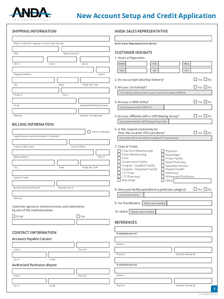 Fillable Online New customer registration form Fax Email Print - pdfFiller