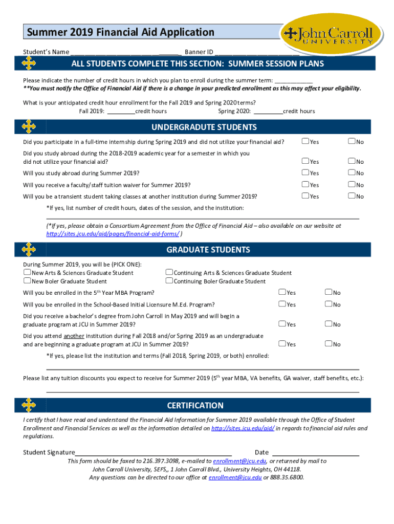 Fillable Online webmedia jcu Which school year should I select if I'm ...