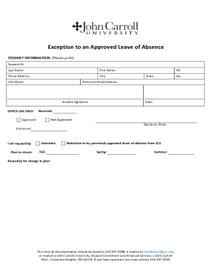 Fillable Online webmedia jcu I am a student returning from a Leave of ...