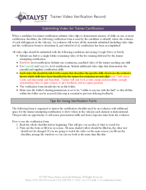 Fillable Online Trainer Certification Video Verification Form V3 (with v12 cert).docx Fax Email ...