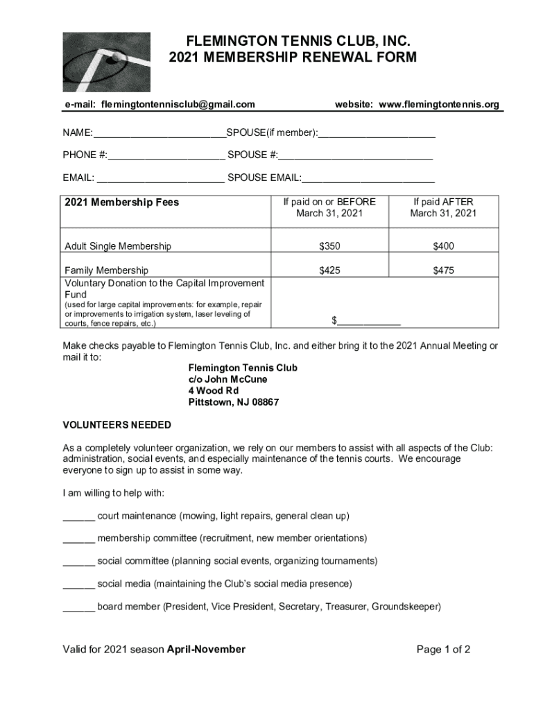 Fillable Online FTC Membership Renewal and Rating form 2021.docx Fax ...