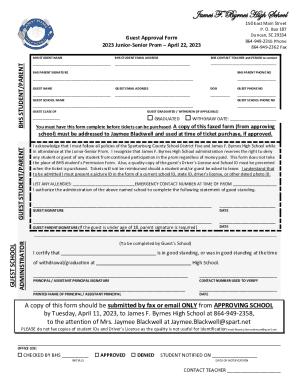Fillable Online James F. Byrnes High School Fax Email Print - pdfFiller