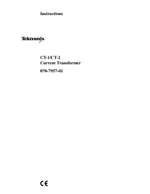 Fillable Online Tektronix CT1, CT2, CT6 AC Current Probes - Data Sheet ...