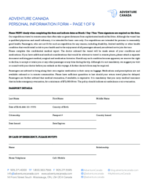 Fillable Online Form 1: ADULT TRAVEL DOCUMENT APPLICATION ... Fax Email ...