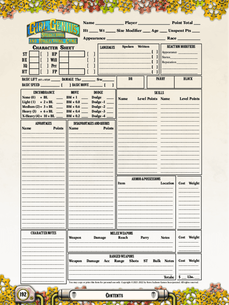 Fillable Online girl-genius-rpg-character-sheet.pdf Fax Email Print ...