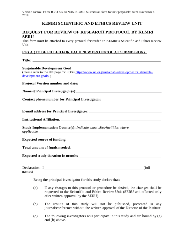 kemri seru guidelines for the conduct of research during the Doc ...