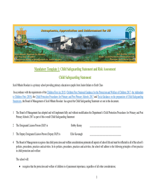 Fillable Online Mandatory Template 1: Child Safeguarding Statement and ...