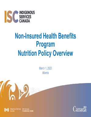 Fillable Online Non-Insured Health Benefits Program Nutrition Policy ...