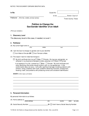 Fillable Online Gender Marker Change Info Sheet Fax Email Print - pdfFiller