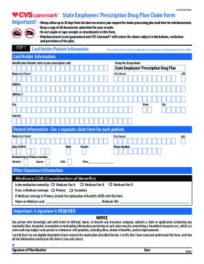 Fillable Online State Employees' Prescription Drug Plan Claim Form Fax ...