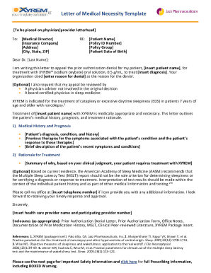 Fillable Online Sample Letter of Medical NecessitySUNOSI (solriamfetol ...
