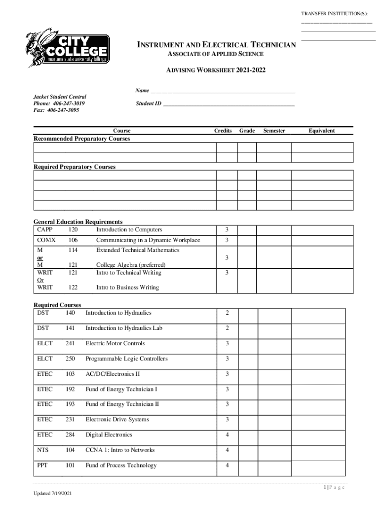 Fillable Online INSTRUMENT AND ELECTRICAL TECHNICIAN Fax Email Print - pdfFiller