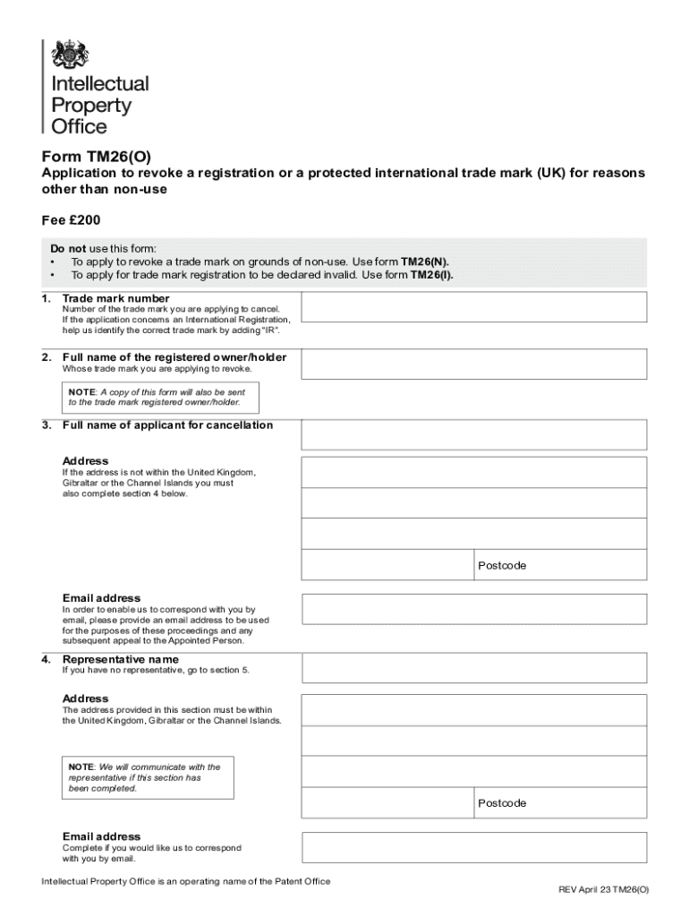 Fillable Online Fillable Online ipo gov Form TM26(N) (pdf 242Kb) - UK ...