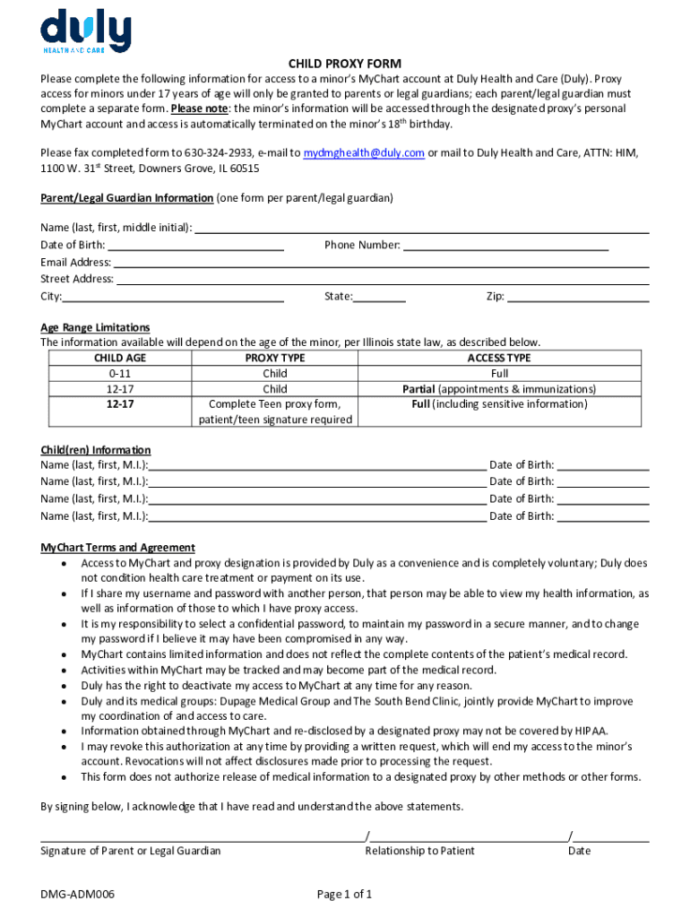 Fillable Online child proxy form Fax Email Print - pdfFiller
