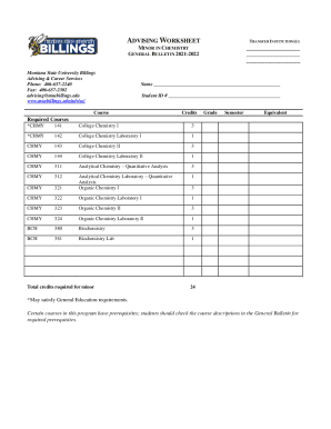 Fillable Online 2021-2022 Undergraduate Advising Worksheets Fax Email ...