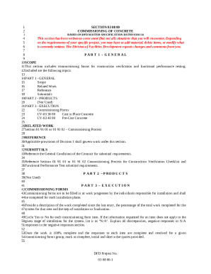 Division 03 - Concrete - Master Specifications - WI-DOA Doc Template ...