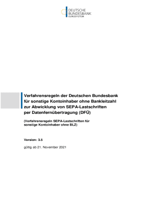 Fillable Online Verfahrensregeln SEPA fr sonstige Kontoinhaber ohne ...