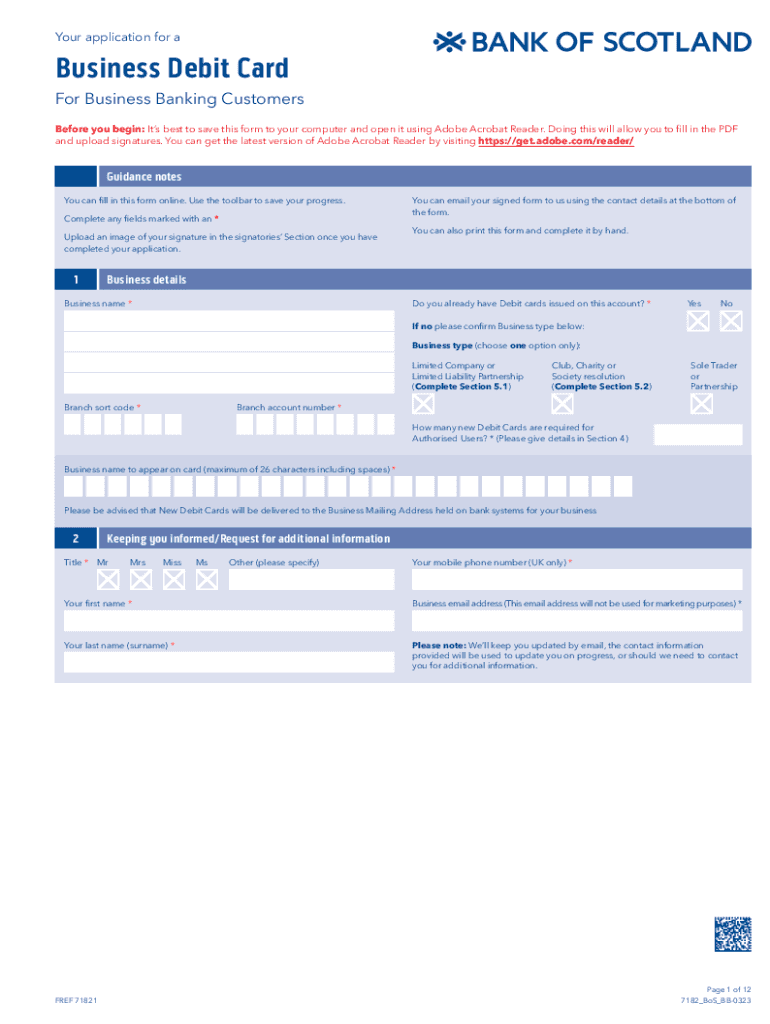 Fillable Online business bankofscotland co Your application for a ...