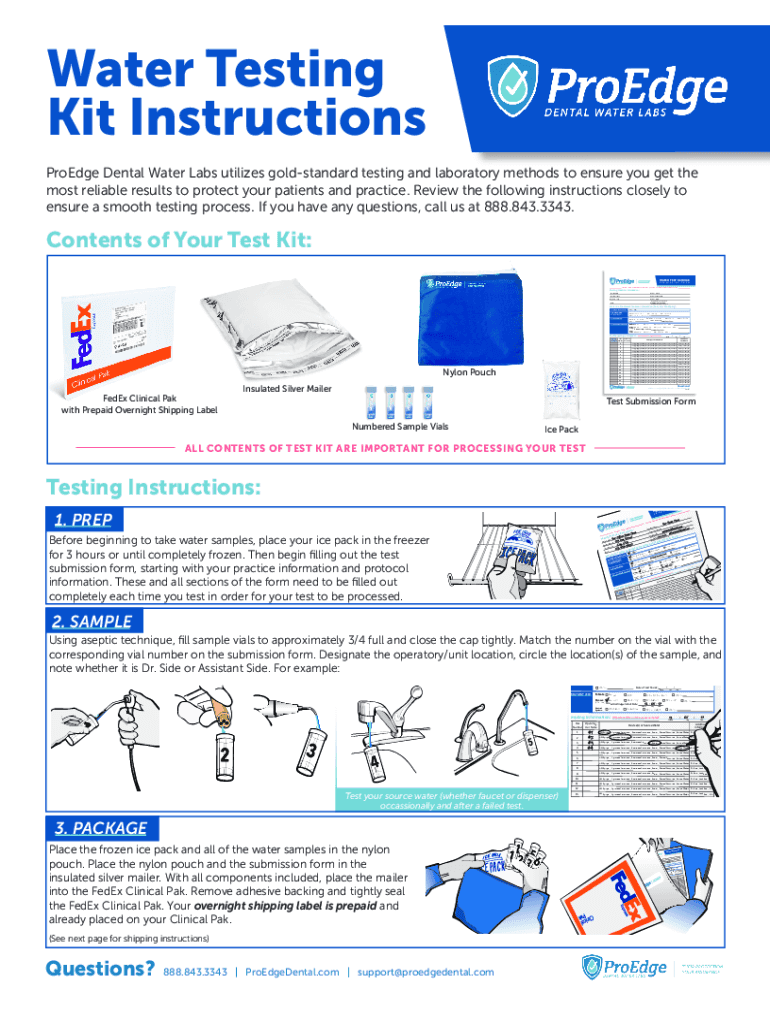 Fillable Online Flo Water Testing Service Kit with Same Day Results Fax ...