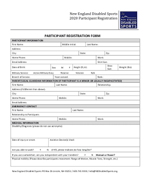 Fillable Online participant registration form Fax Email Print - pdfFiller
