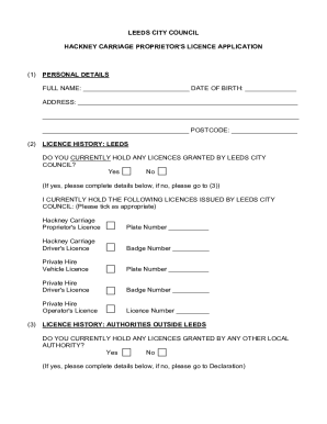 Fillable Online VEHICLE LICENCE APPLICATION Fax Email Print - pdfFiller