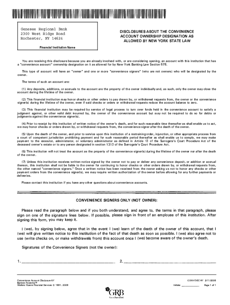 Fillable Online Convenience Signer Form Fax Email Print - pdfFiller