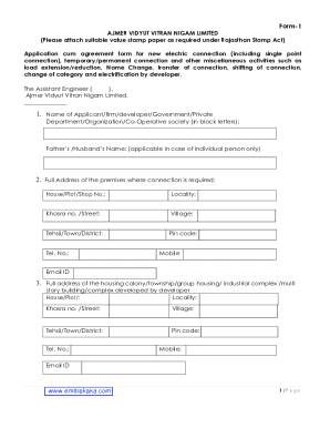 Fillable Online New Connection Forms for Electricity Distribution ... Fax Email Print - pdfFiller