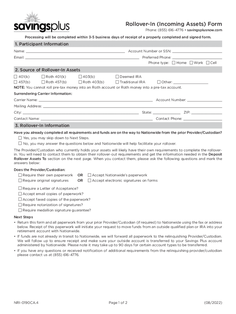 Fillable Online Beneficiary Designation Form - Nationwide Retirement ...