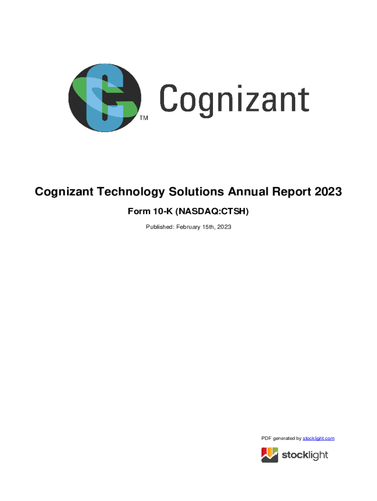 Fillable Online Cognizant Technology Solutions Corp - 10K - Annual Report Fax Email Print ...