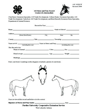 Fillable Online extension purdue Profiling Indiana's 4-H Horse and Pony ...
